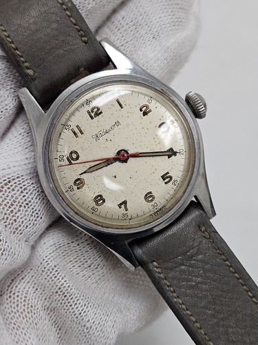 Vintage Wadsworth Military AS 1194 D Mens Wrist Watch Swiss Red Second ...