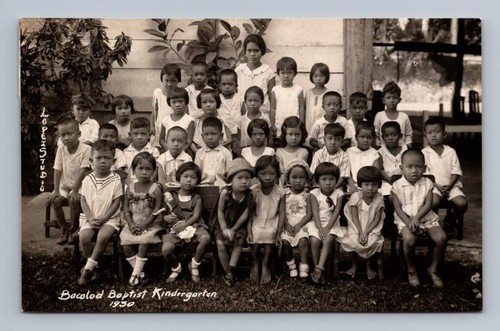 Cute Filipino Kindergarten Class Photo RPPC Bacolod Baptist Philippines ...