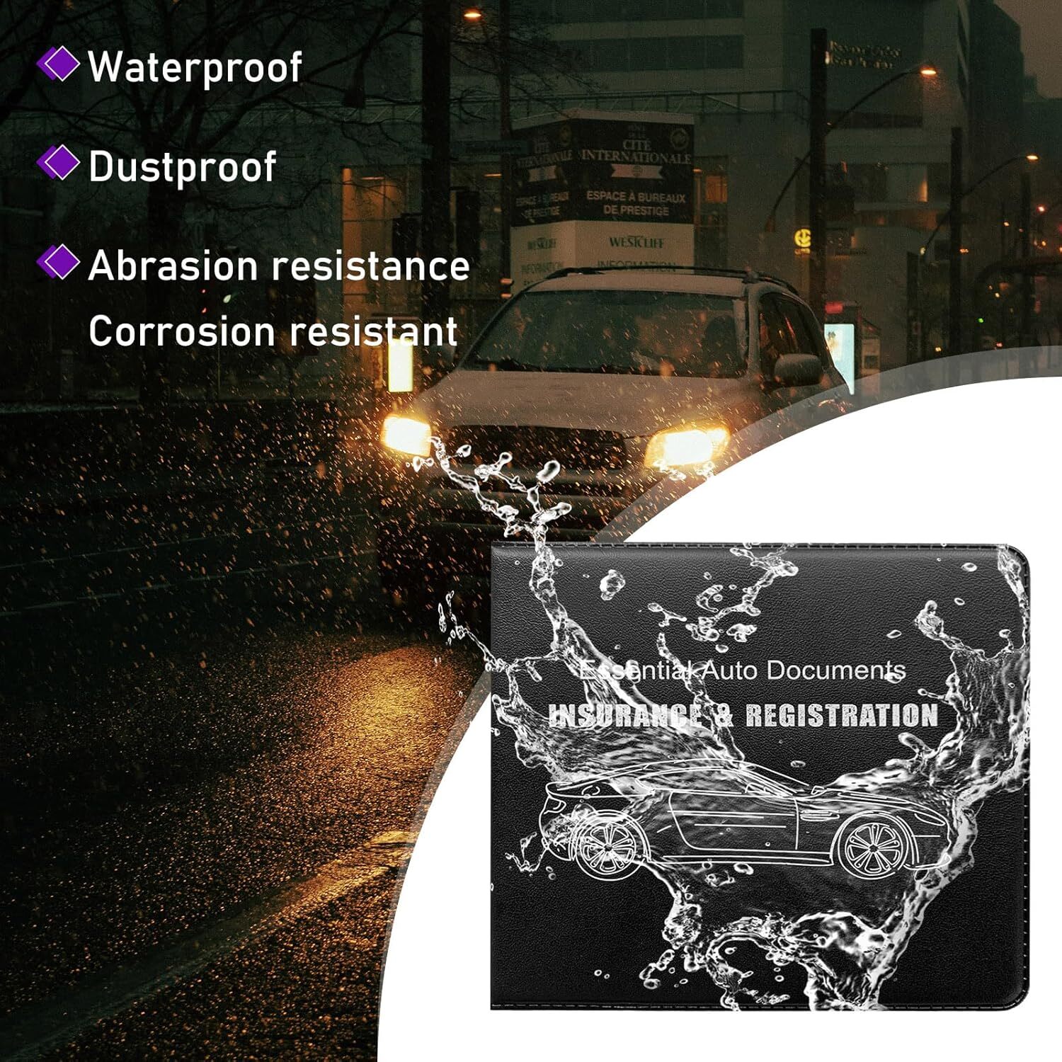 4 Pcs Car Registration and Insurance Holder for License Document | eBay