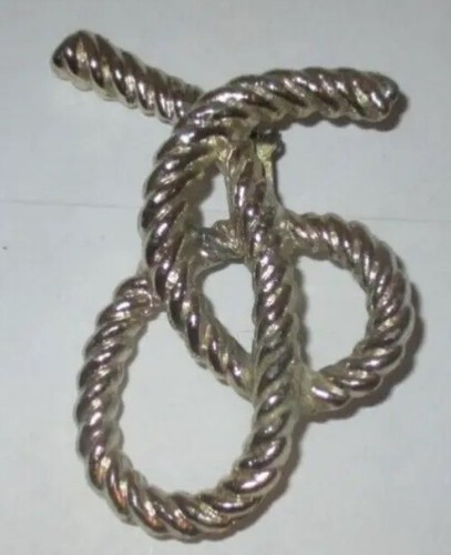 Vintage Costume Jewelry Silver & Gold Toned Lasso Twisted Rope Pin ...