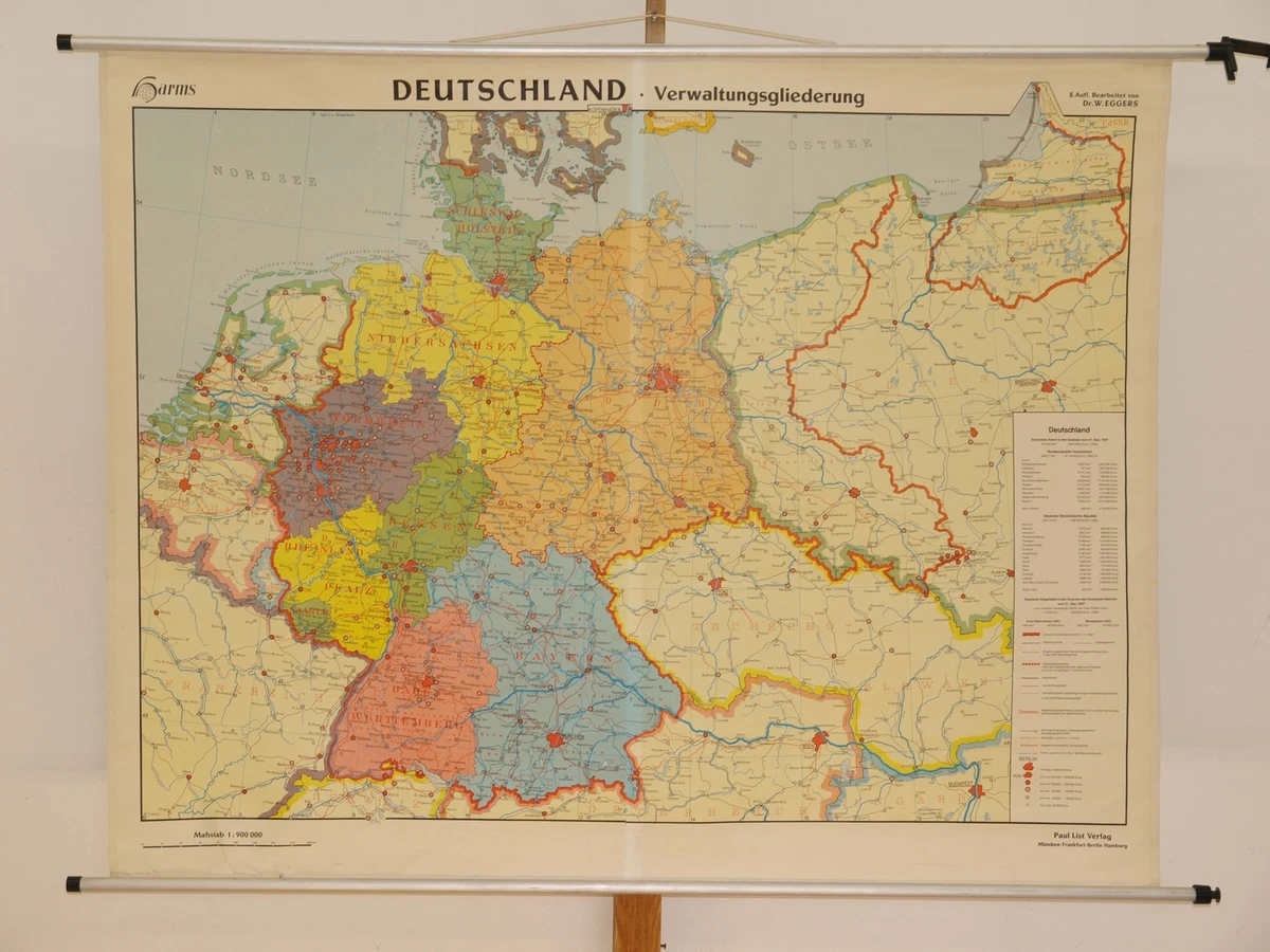 Map Of West Germany 1970s