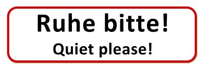 Aufkleber - Ruhe bitte - Quiet please! - 196x65 Klebeschild Schild ...