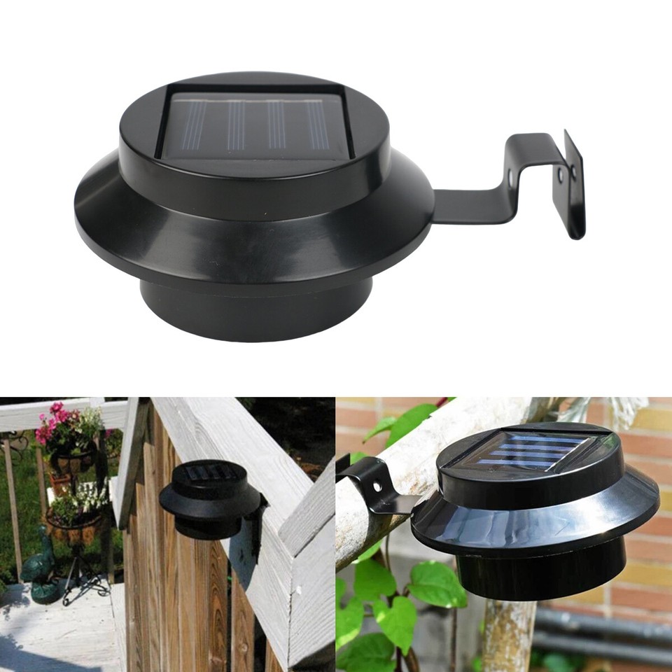 Security LED Gutter Lights Solar Powered Wall Lights Garden Door Fence ...
