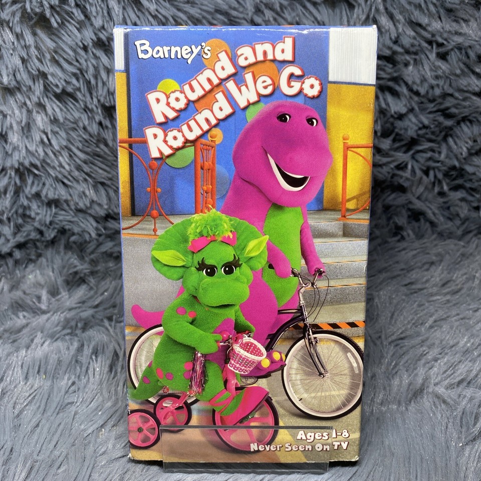 Barney’s Round And Round We Go VHS 2002 Sing Along Cartoon White Tape ...