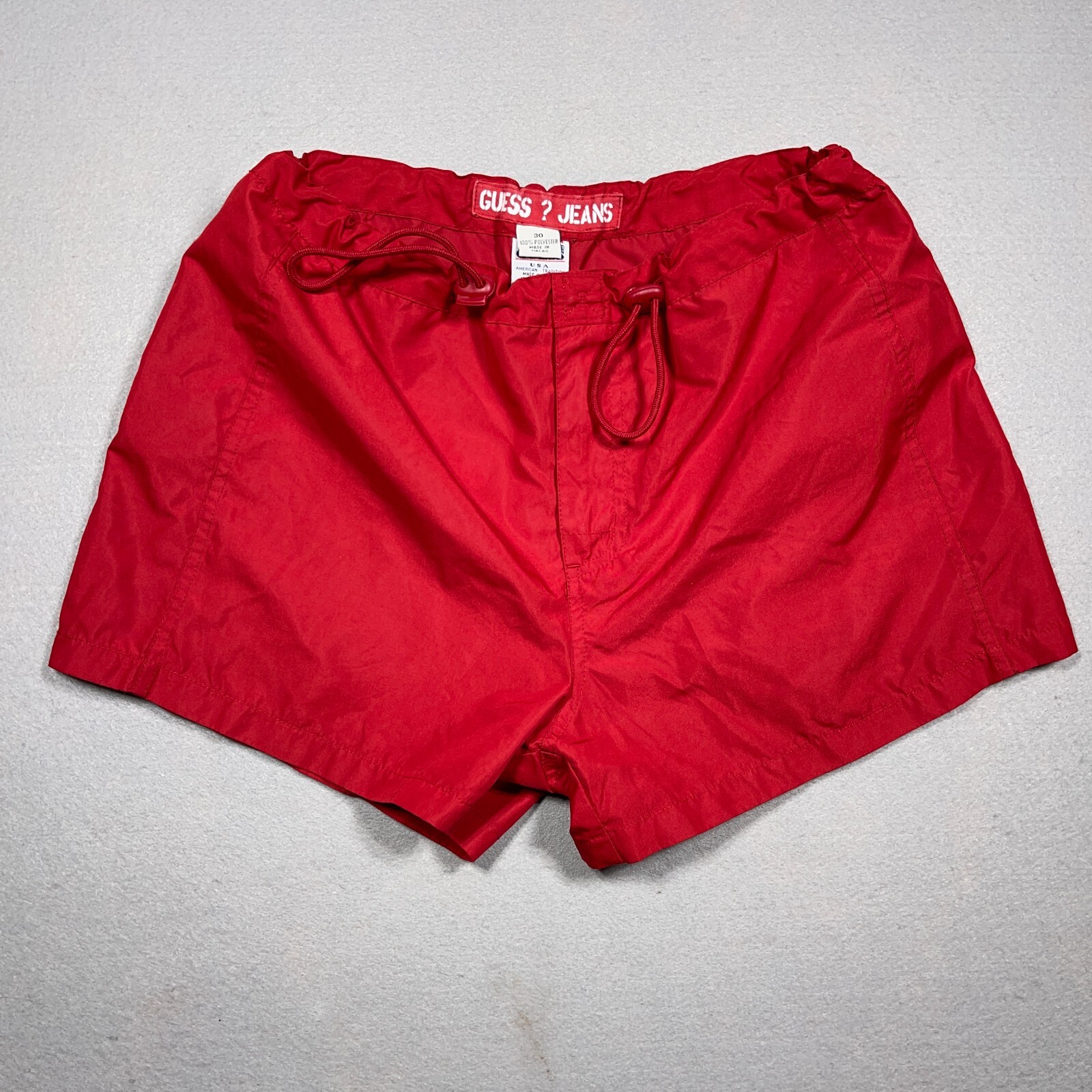 Vintage Guess USA Lifeguard Swim Trunks Adult 30 Red … - Gem