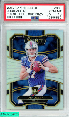 2017 PANINI SELECT JOSH ALLEN #303 NFL 2018 DRAFT XRC PRIZM RDM PSA 10 ...