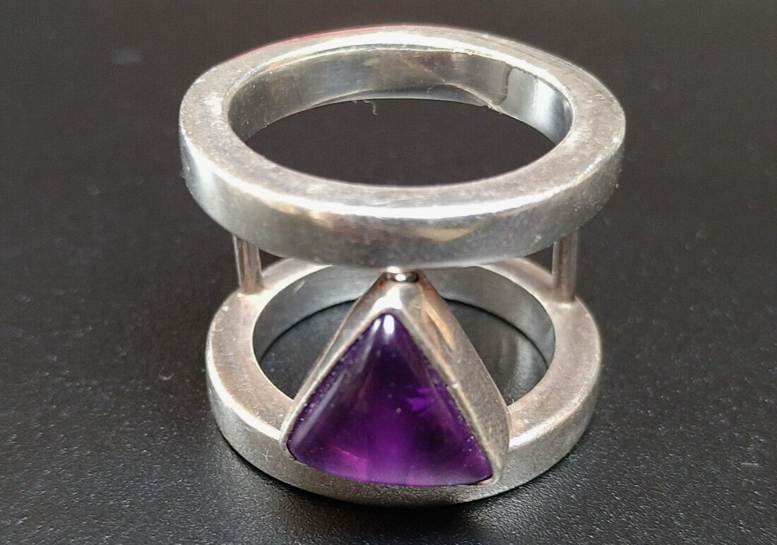 Modernist Brutalist Kinetic Sterling Silver & Rotatin… - Gem
