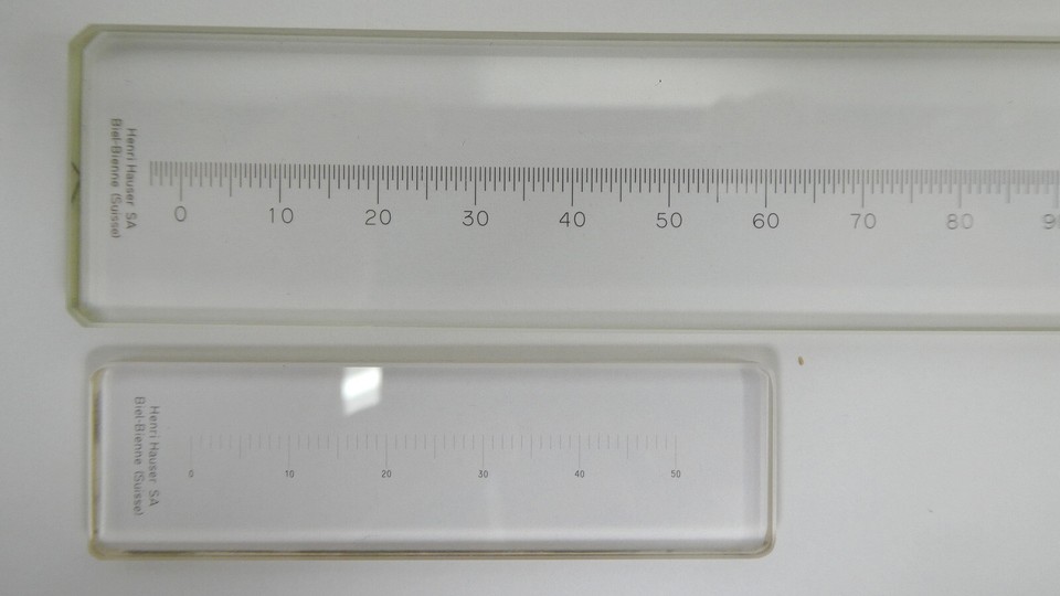 HENRI HAUSER Optical Calibration Glass Ruler Reticle Scale Set 300/0 ...