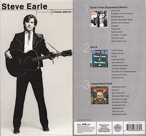 STEVE EARLE rare CD compilation: Chronicles/3 Classic Albums [2005 long ...