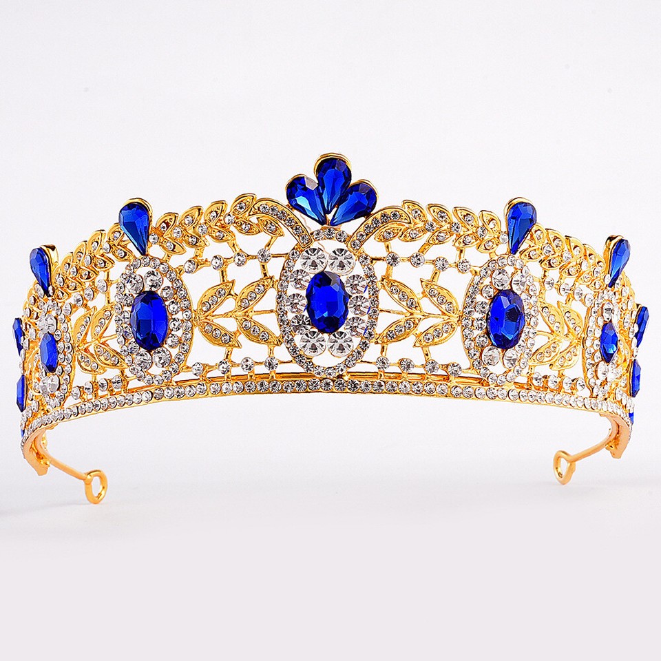 72 Styles Blue Crystal Queen Princess Tiara Crown Wedding Princess For ...