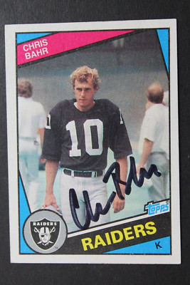 Chris Bahr Raiders Bengals Autographed Signed 1984 Topps #102 Card PENN ...