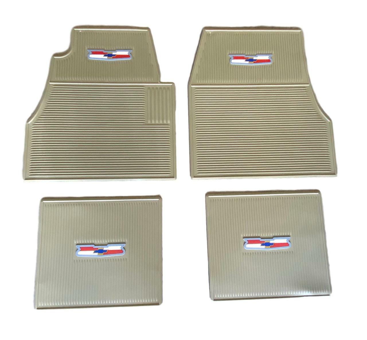 55 56 57 Chevy Tan Rubber Floor Mats With Chevrolet Crest Logo 1955 ...