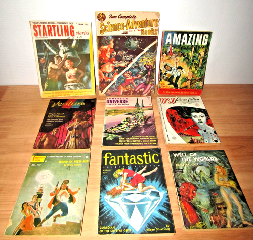 Lot 9 1950s Science Fiction Fantasy Pulp Magazines 'Amazing' Venture' Fantastic' | eBay
