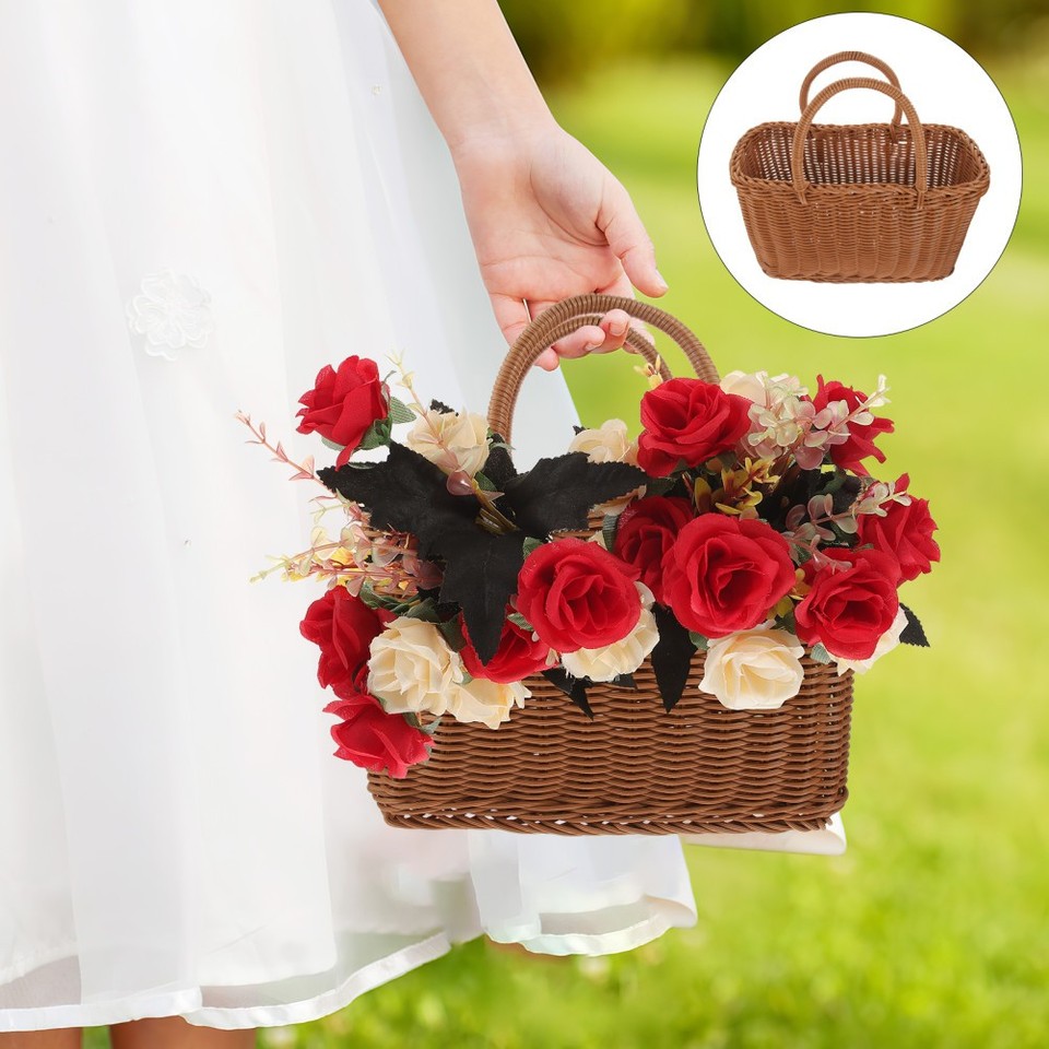 Hand-made Vegetable Basket Snacks Storage Dessert Woven Gathering ...