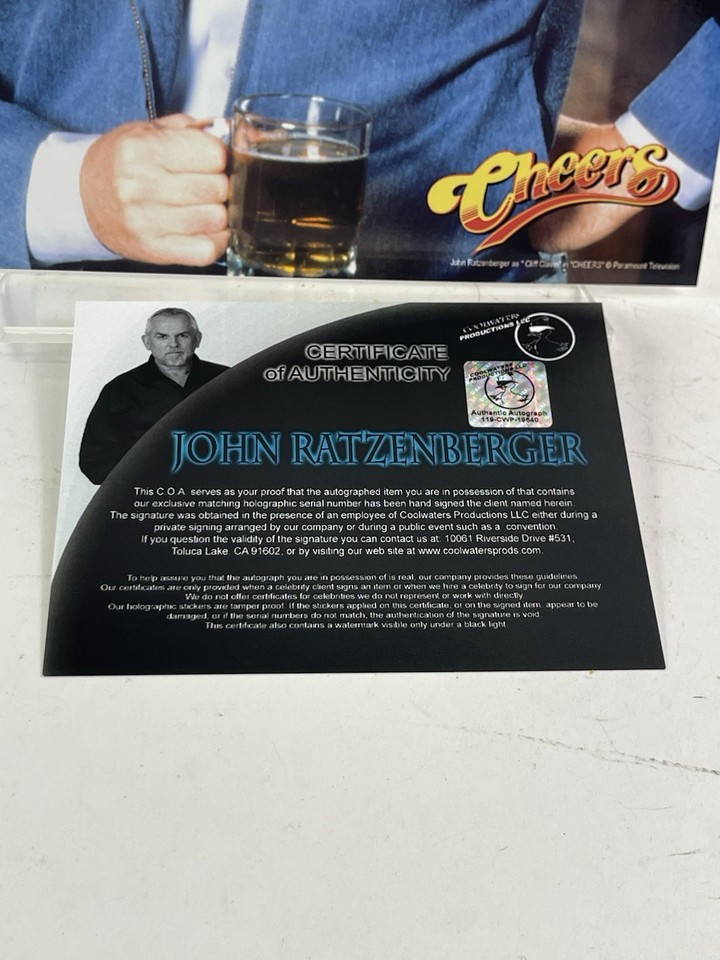 Cheers ! John Ratzenberger Cliff The Postman hand signed 8x10 COA | eBay