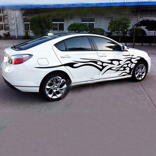 1Set Waterproof Car Decal Flame Vinyl Graphics Side Stickers Body ...