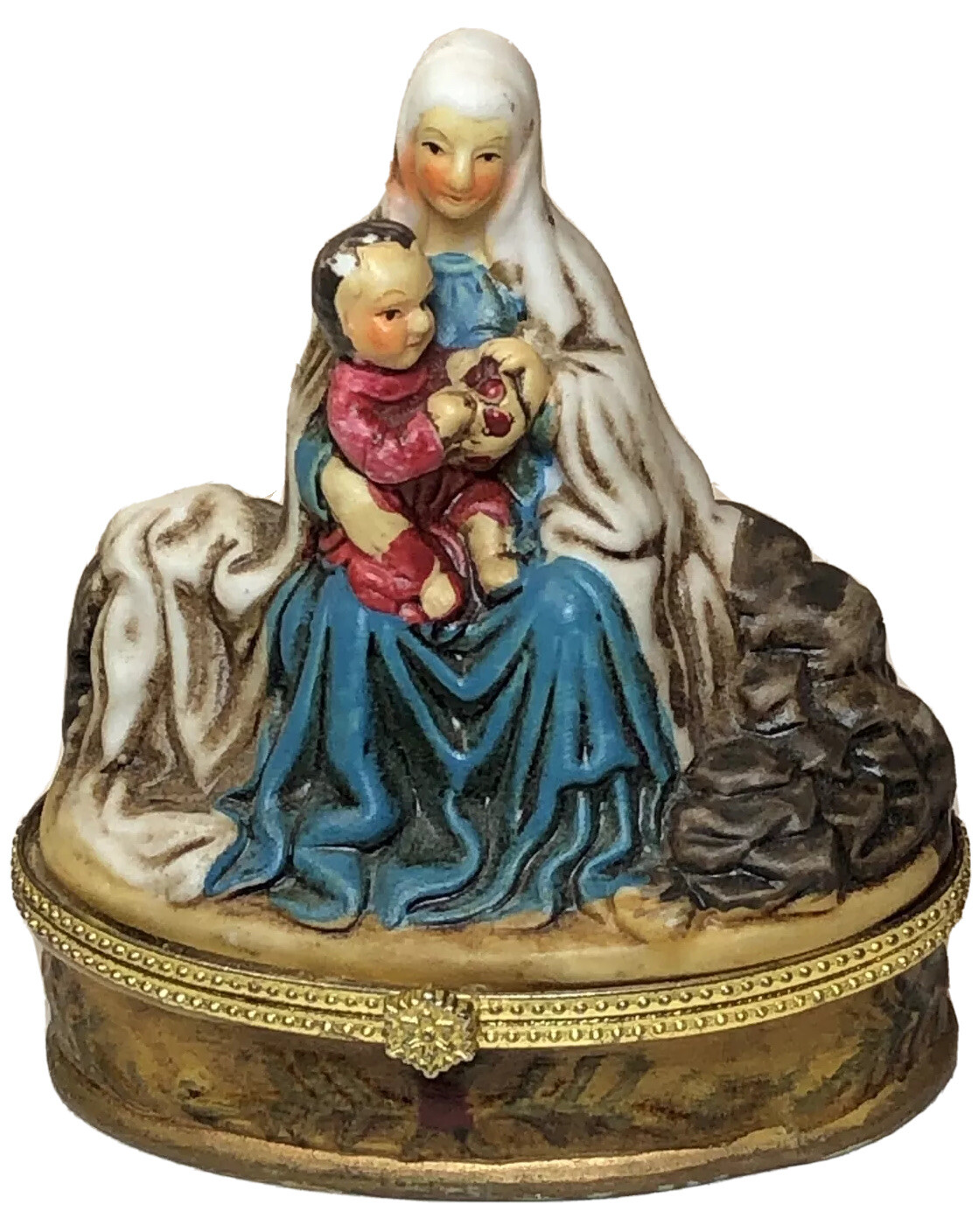 Vintage Trinity Broadcasting Network Porcelain Trinket Box Virgin Mary ...