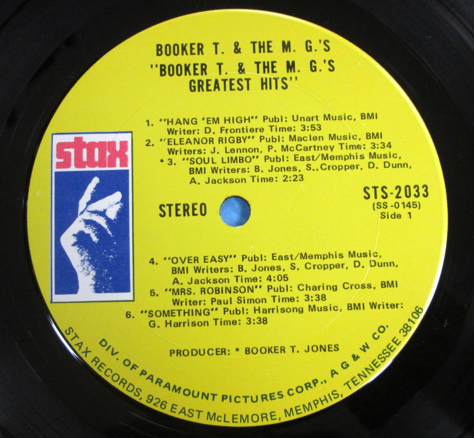 BOOKER T & The MGS Greatest Hits 1970 LP Classic STAX SOUL Excellent ...