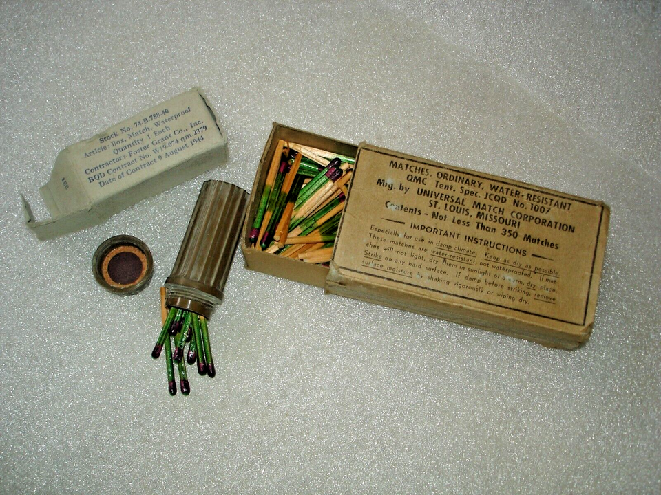 WWII U.S. ARMY MATCH SAFE with USGI WATER-RESISTANT MATCHES | eBay