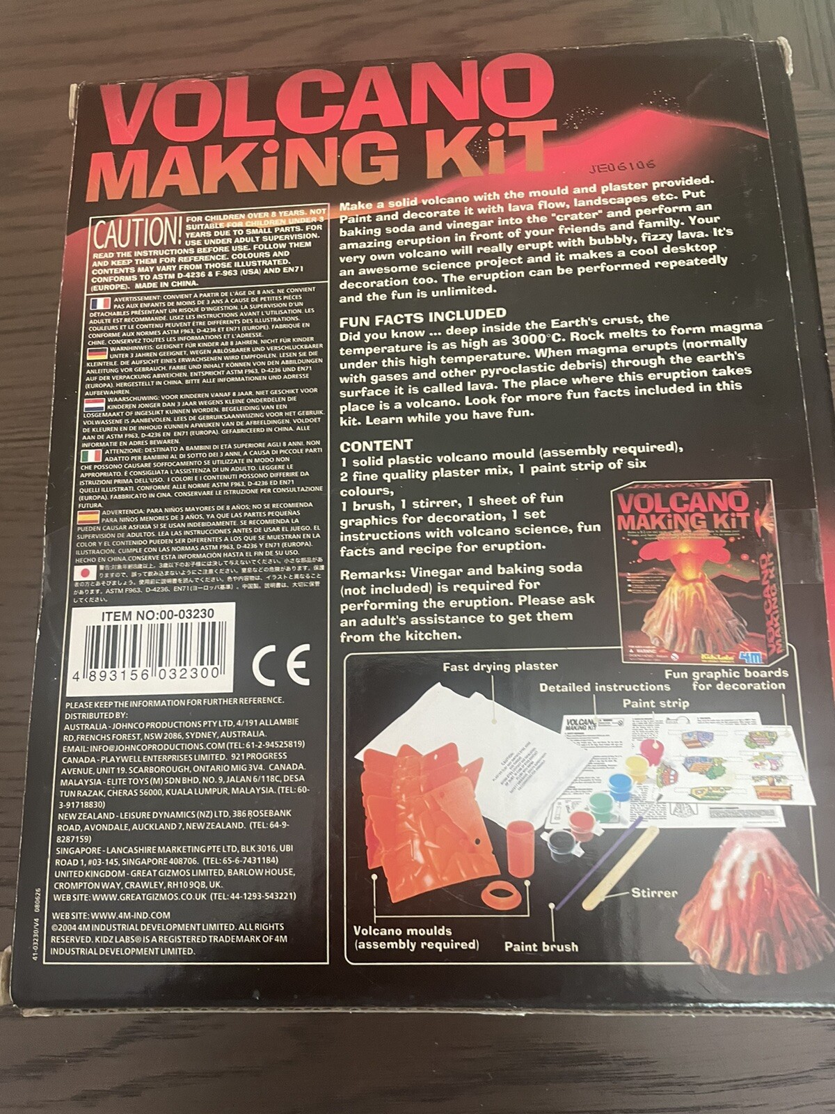 Volcano Making Kit Kidz Labs 4M 3230 Education Science Lava Eruption ...