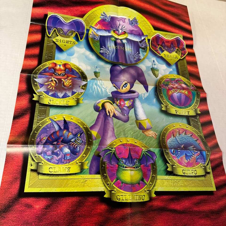 Sega Nights Into Dreams Poster Vol 15 Magazine Reala Jackle Puffy Clawz ...