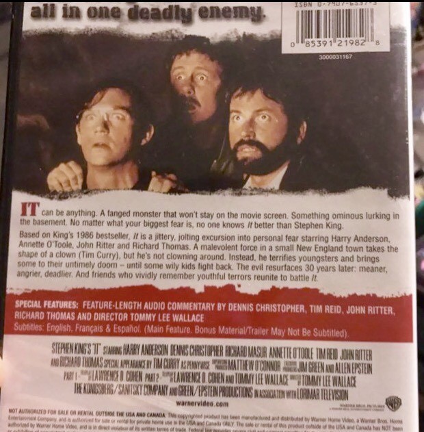 Stephen King's It Madness Pennywise Clown (Format: DVD) 1990 Tim Curry ...