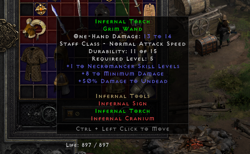 Diablo 2: Resurrected INFERNAL TORCH GRIM WAND 🔹Softcore D2R Items 🔹 PC ...