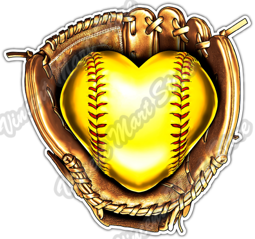 Fastpitch Heart Softball Fast Pitch Pitcher Car Bumper Vinyl Sticker ...