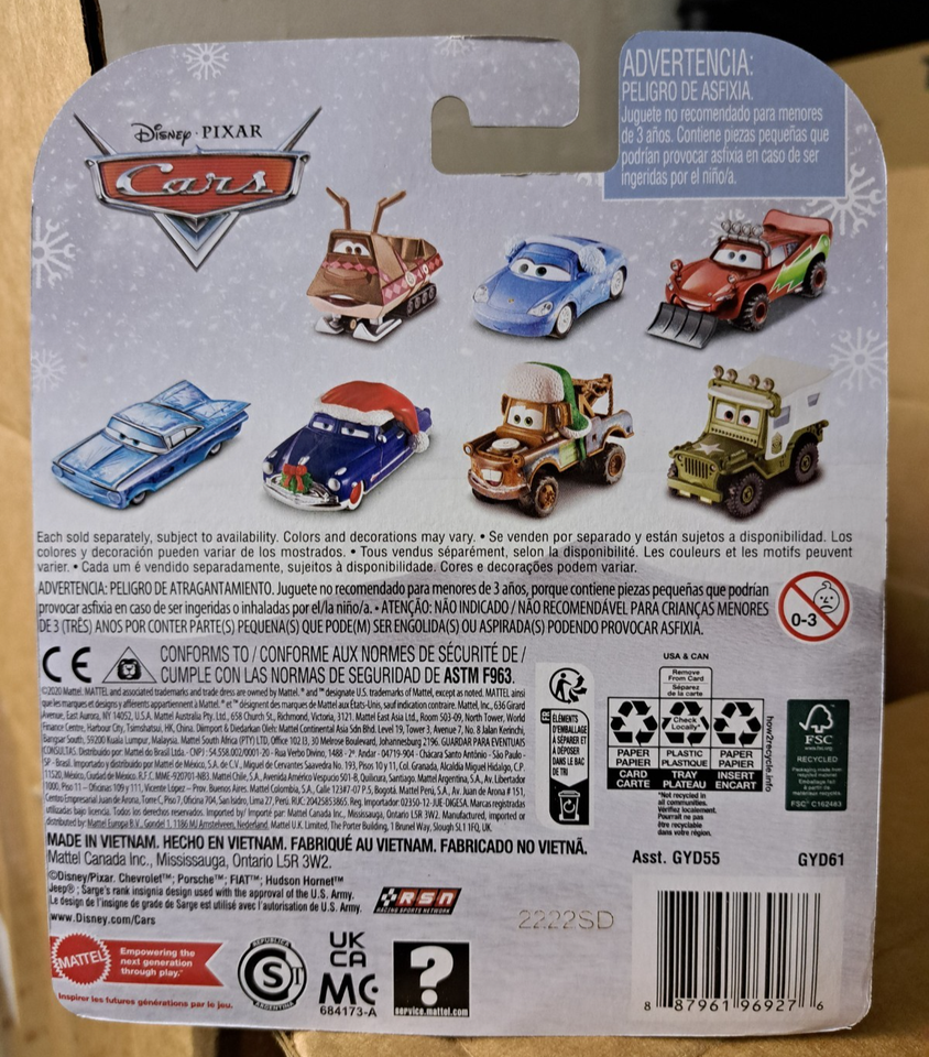 CARS - LUIGI & GUIDO WINTER CHRISTMAS 2021 - Mattel Disney Pixar | eBay