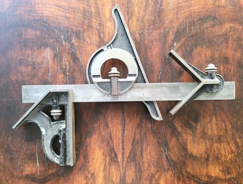 Starrett Combination Square w/No. 12 Protractor/Center Finder/No. 4 12 ...