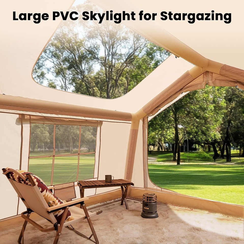 NAIZEA 6 Person Inflatable Tents Blow Up Tent Hand Pump &Awning 126 ...