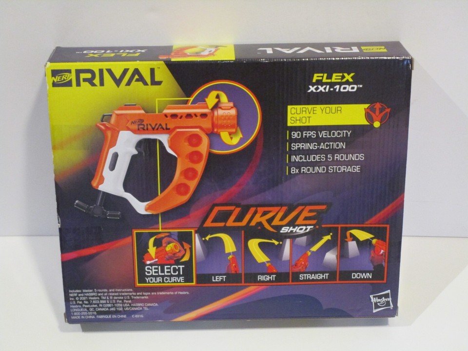 Nerf Rival Curve Shot Flex XXI-100 Blaster w/5 High-Impact Rounds NEW ...