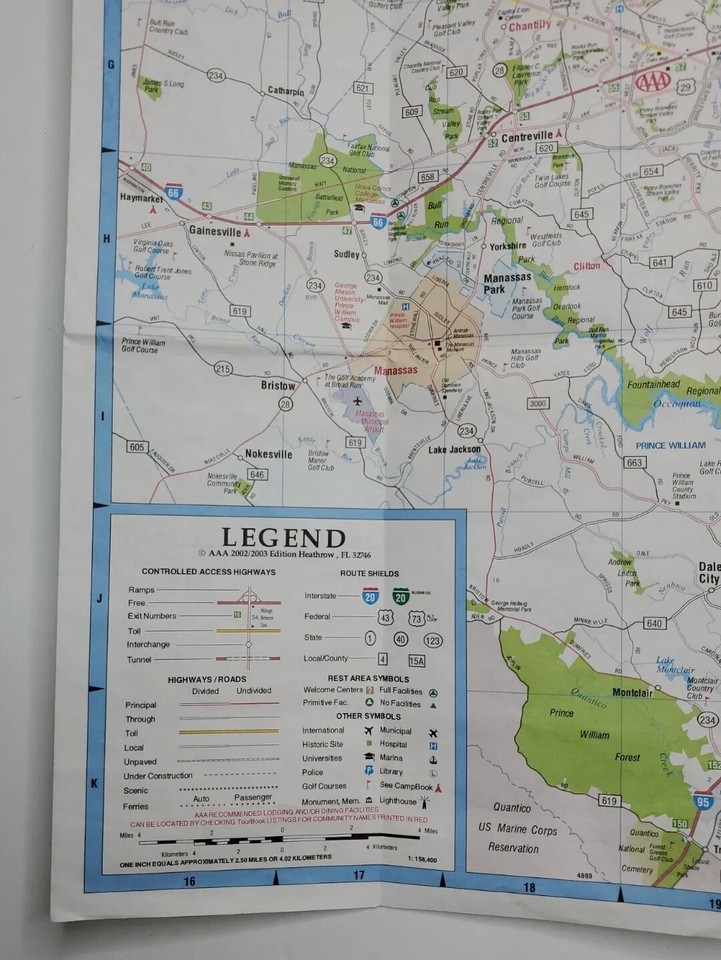 Road Map Washington DC District Of Columbia Vicinity Series 2003 AAA | eBay