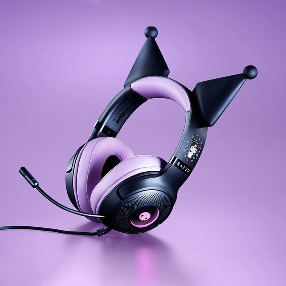 Razer x Sanrio Kuromi Kraken V3 X Wired Headset Headphone Limited ...