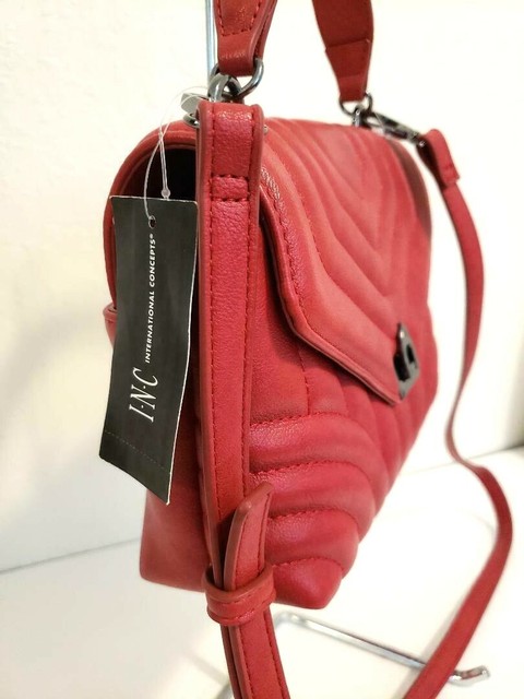 Inc International Concepts Quilted Red Cissy Crossbody Satchel Bag for ...