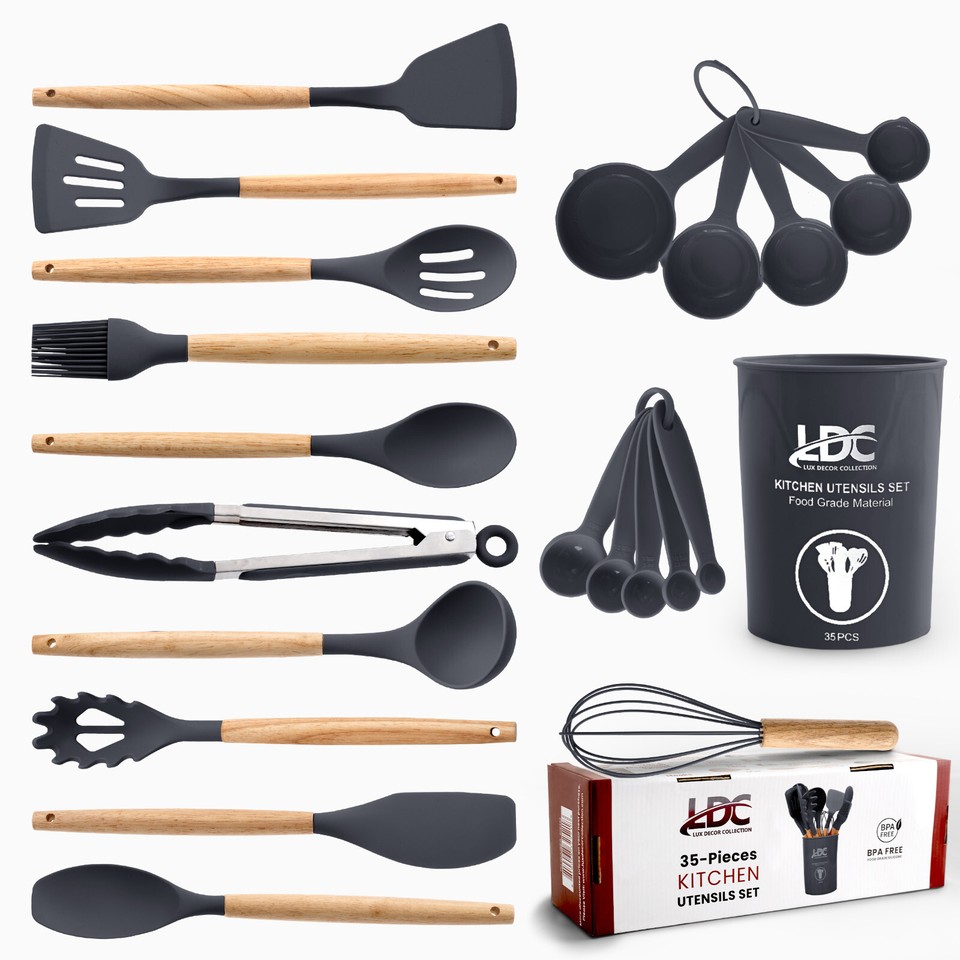 23 Piece Stainless Steel Kitchen Utensil Set Heat Resistance Cooking ...