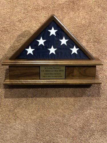 Solid Wood Memorial Flag Display Case - Burial Flag Frame Veteran 5 x 9 ...