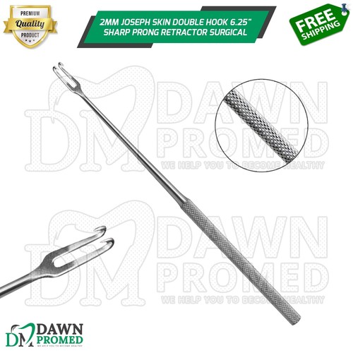 Joseph Skin Hook 2mm Double Sharp Prong 6.25" Retractor Surgical ...