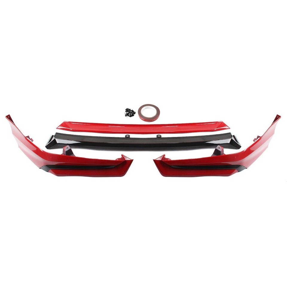 4Pcs Yofer V3 Rallye Red Front Bumper Lip Splitter Kit For 2022-2023 ...