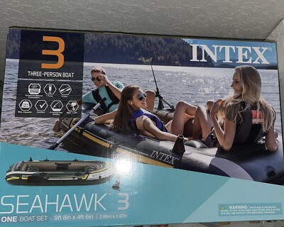 Intex Seahawk 3, 3-Person Inflatable Boat Set with 2 Oars & Pump NIB🔥 ...
