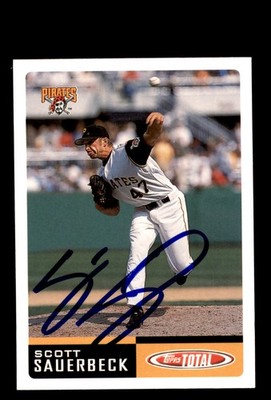 Signed Baseball Card Auto Scott Sauerbeck 2002 Topps Total #302 Pirates ...