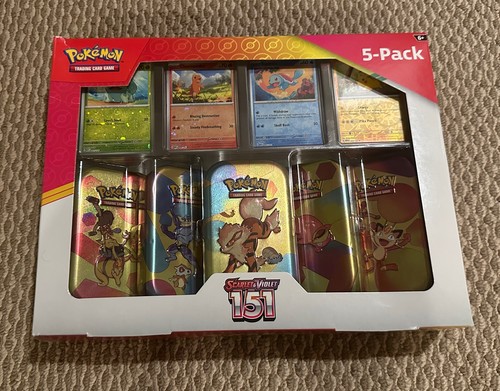 Pokemon Scarlet & Violet 151 Costco 5 Pack Mini Tins Bundle, 4 packs, 2 ...