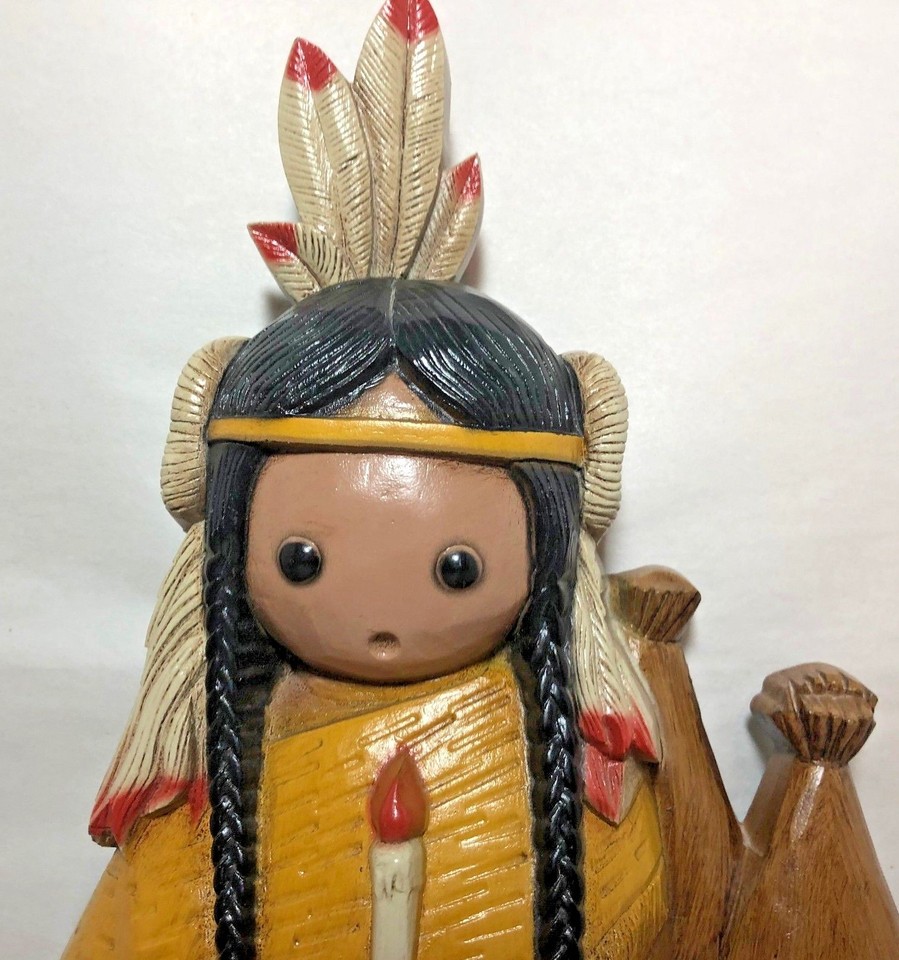 Vintage Native American Indian Girl Plastic Novelty Wall Hanging Figure ...