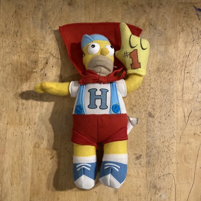 2006 Homer Simpson 9-Inch Super Hero Fan Plush Foam Finger & Cape (Has ...