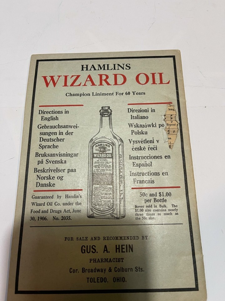 Hamlins Wizard Oil Company / Wizard Oil Song Book 1930's B1 | eBay