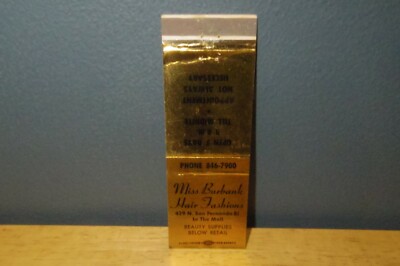 Vintage Miss Burbank Hair Fashions Burbank California Matchbook Cover ...