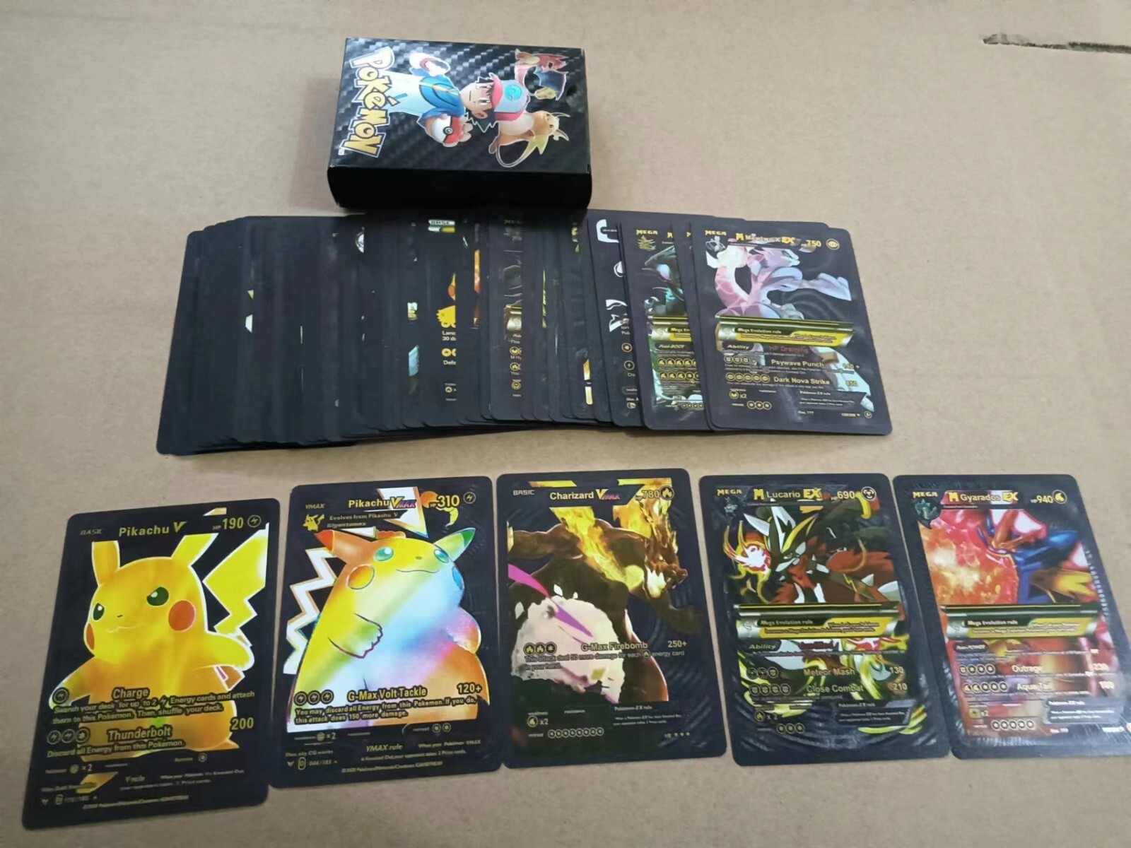 Pokemon Card Foil GOLD PACK 55 CARDS TCG GX Vmax GX Card Rare Kids ...