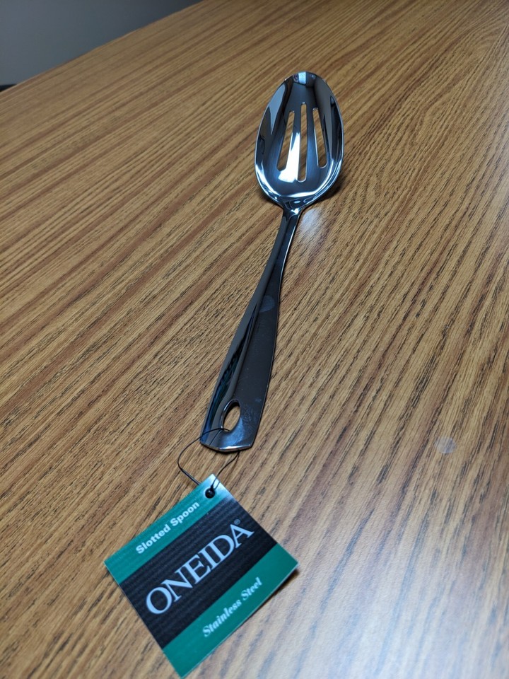 NEW ONEIDA STAINLESS STEEL SLOTTED RESTAURANT SERVING SPOON T012SBSF ...