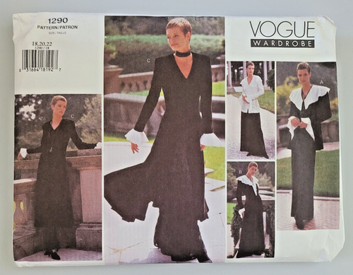 Vogue Sewing Pattern 1290 Misses Lined Jacket, Dress, Top, Pants 18-20 ...