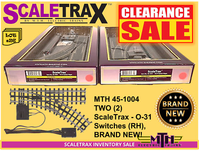 MTH 45-1004 TWO (2) BRAND NEW SCALETRAX O31 RIGHT HAND SWITCHES Layout ...